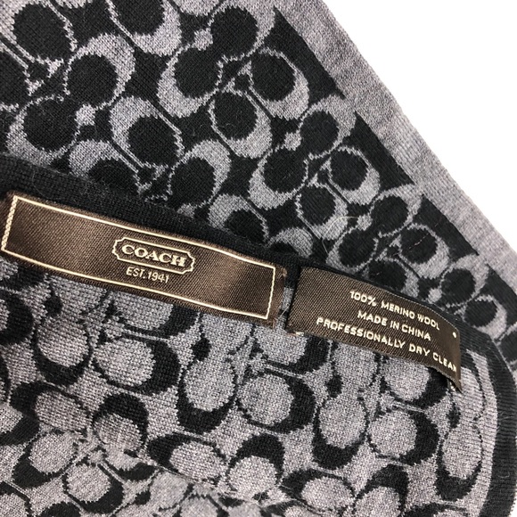 Coach | Accessories | Coach Merino Wool All Over Logo Knit Scarf | Poshmark